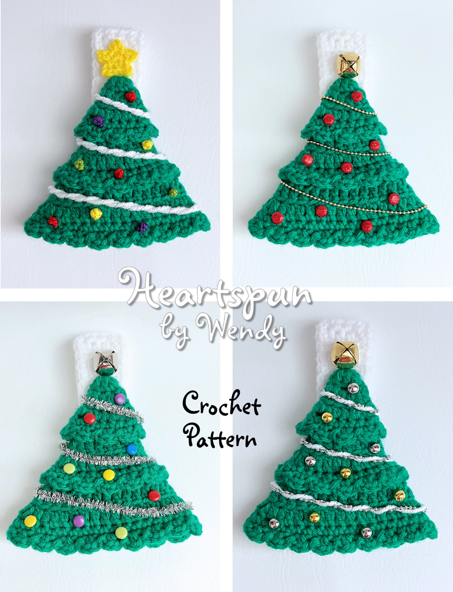 CROCHET PATTERN to Make a Layered Christmas Tree Towel Holder Ring for ...