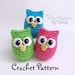 CROCHET PATTERN for You to Make a Fun Weeble Wobble Owl Toy With Bell ...