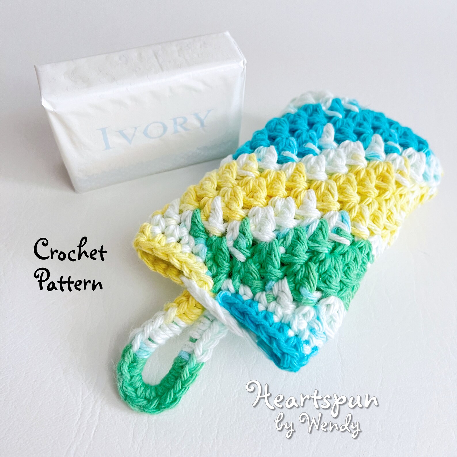 CROCHET PATTERN to Make a Ripple Stitch Soap Sack, Soap Sock, Soap Bar ...