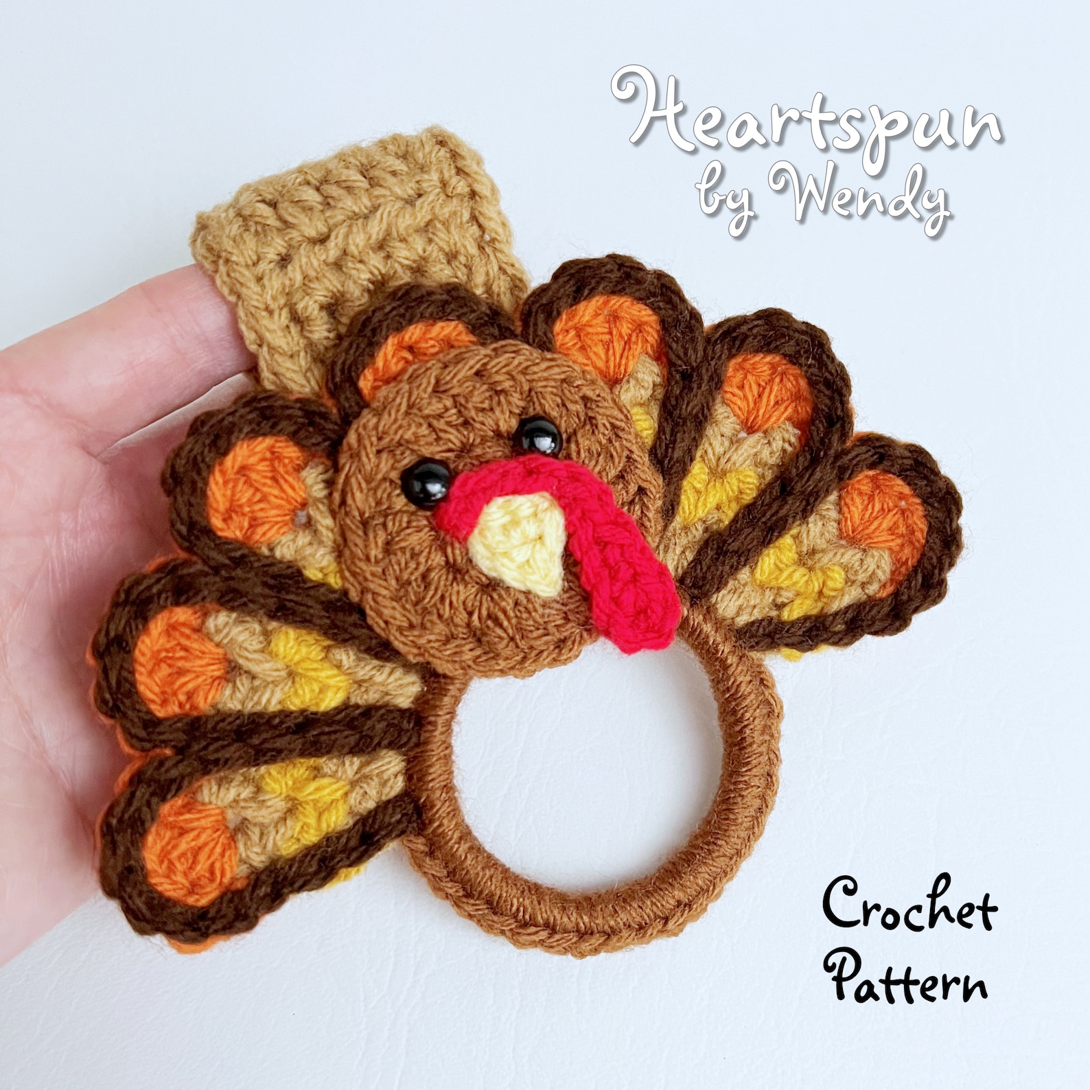 CROCHET PATTERN to Make a Turkey Towel Holder Ring With Fold Over Strap ...