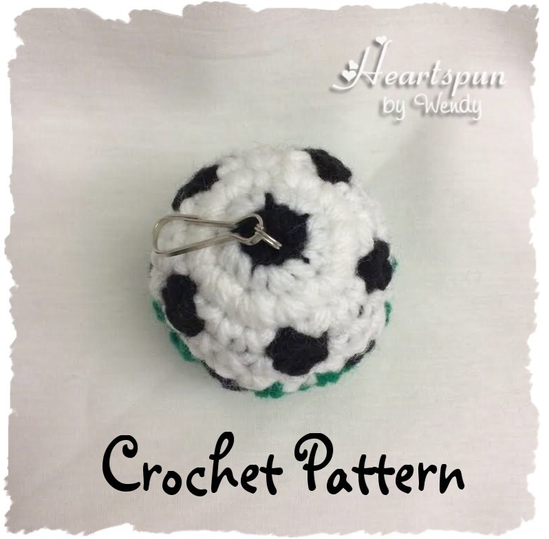 CROCHET PATTERN to make a Soccer Ball in the Grass EOS Lip | Etsy
