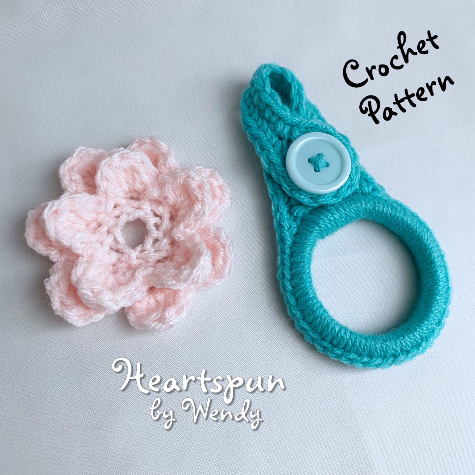 CROCHET PATTERN to Make a Wrap Around Towel Ring and Optional Flower ...