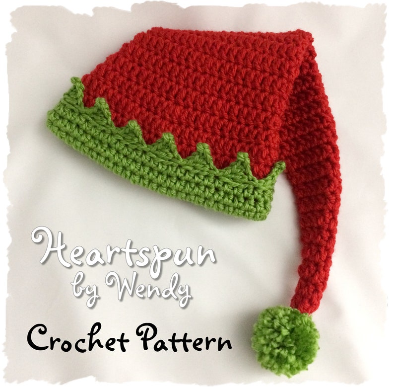 CROCHET PATTERN for You to Make a Christmas Elf Baby and Child Hat in 5 ...