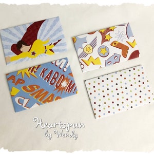 4 Super Hero Theme Note Cards With Matching Envelopes. Thank - Etsy