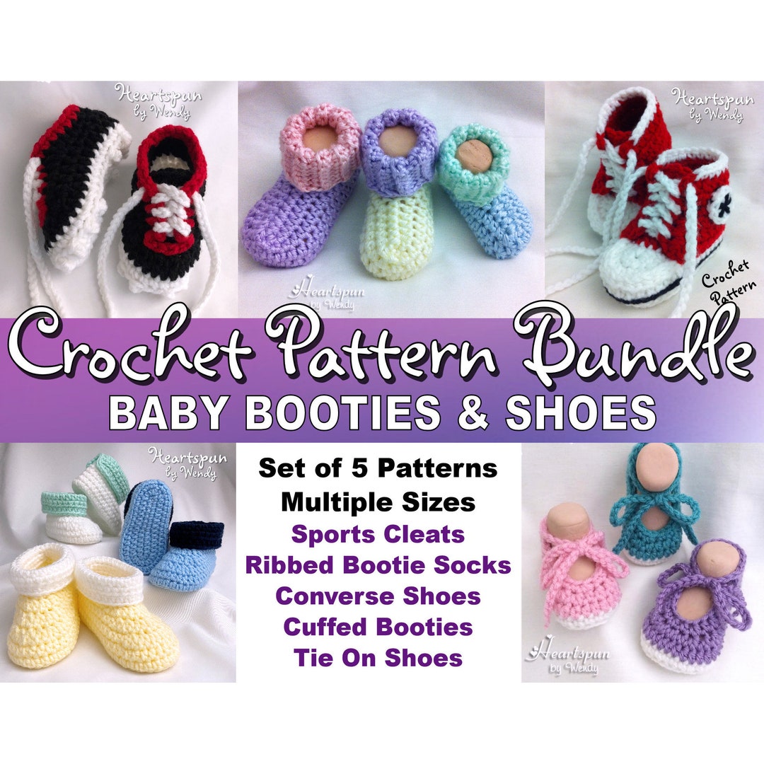 SAVE on This CROCHET PATTERN Bundle for 5 Baby Bootie and Shoe Styles ...