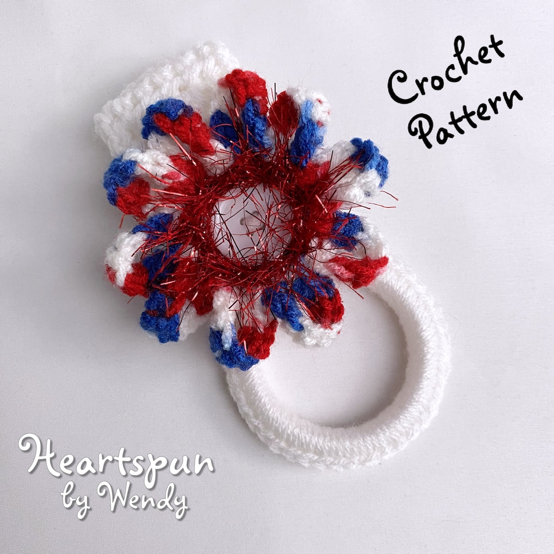 CROCHET PATTERN for You to Make a Patriotic Fireworks Towel Ring With ...