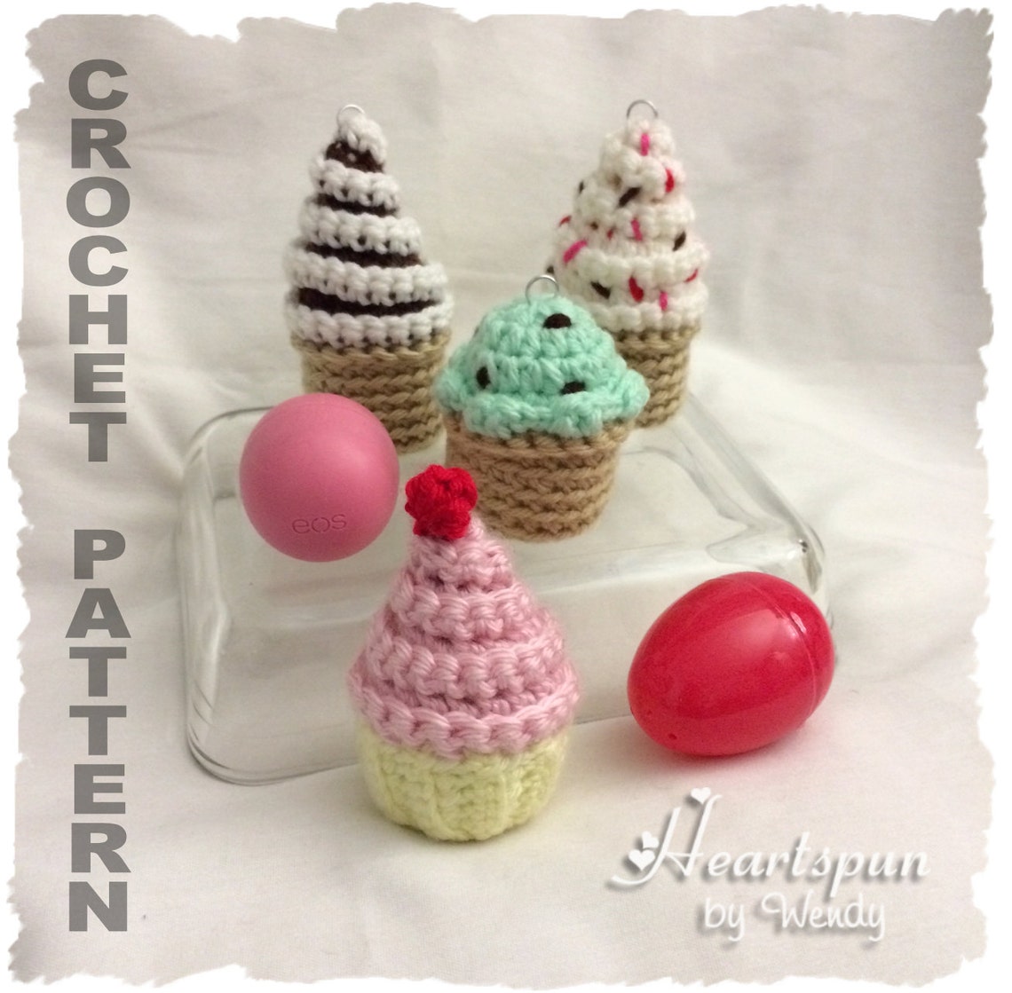 CROCHET PATTERN to Make Mini Cupcake and Ice Cream EOS Lip - Etsy
