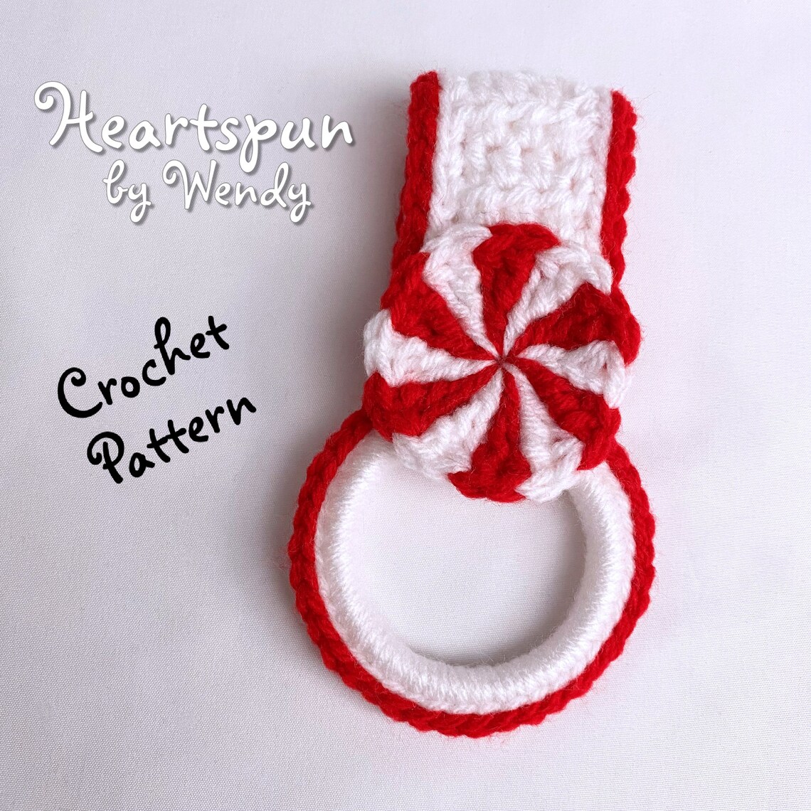 CROCHET PATTERN to Make a Peppermint Candy Kitchen or Bath Towel Holder ...