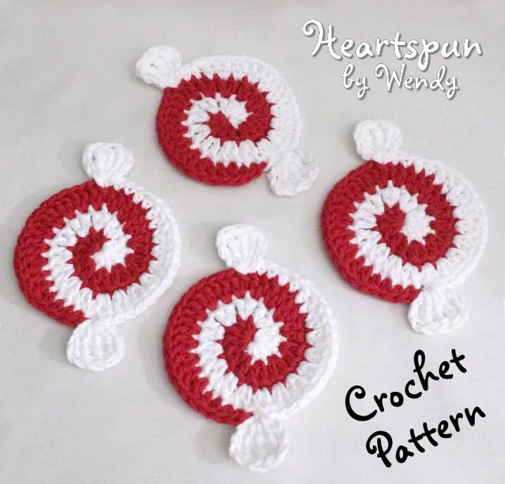 CROCHET PATTERN to make a Christmas Peppermint Candy Pinwheel | Etsy