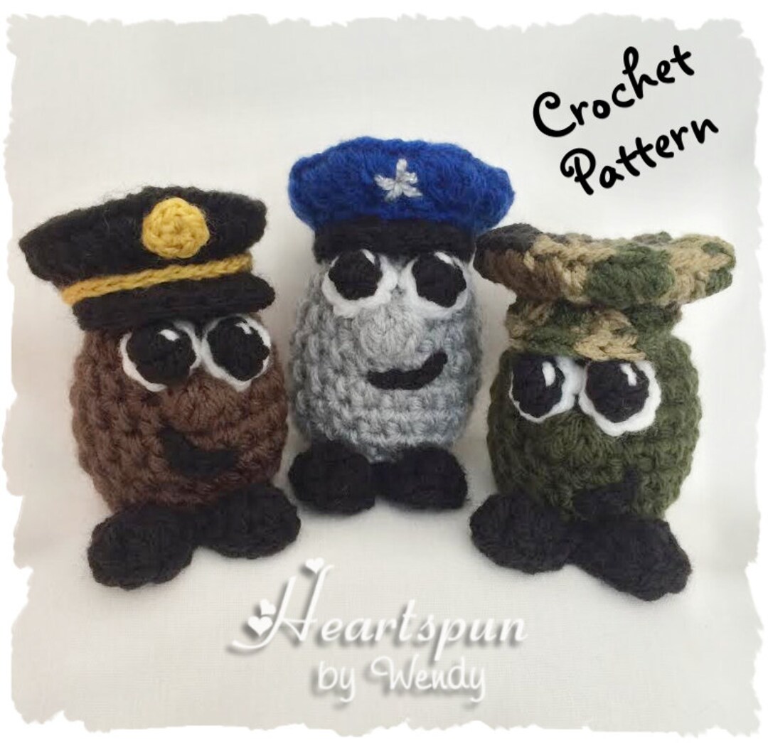 CROCHET PATTERN to Make Police and Military Character Cozies for EOS ...