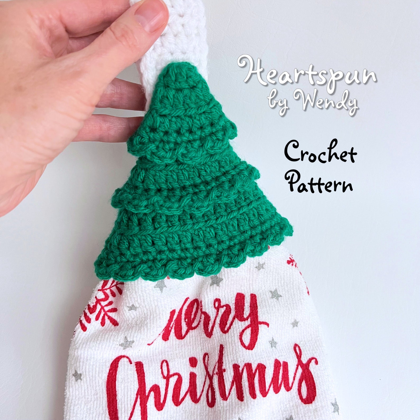 CROCHET PATTERN to Make a Layered Christmas Tree Towel Holder Ring for ...