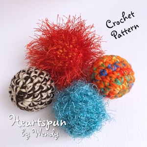 CROCHET PATTERN for You to Make Yarn Ball Pet Toys in 3 Sizes, 5 ...