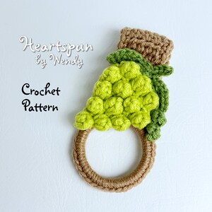 CROCHET PATTERN for You to Make a Wine Grapes Towel Holder Ring With Fold Over or Knob Strap ...