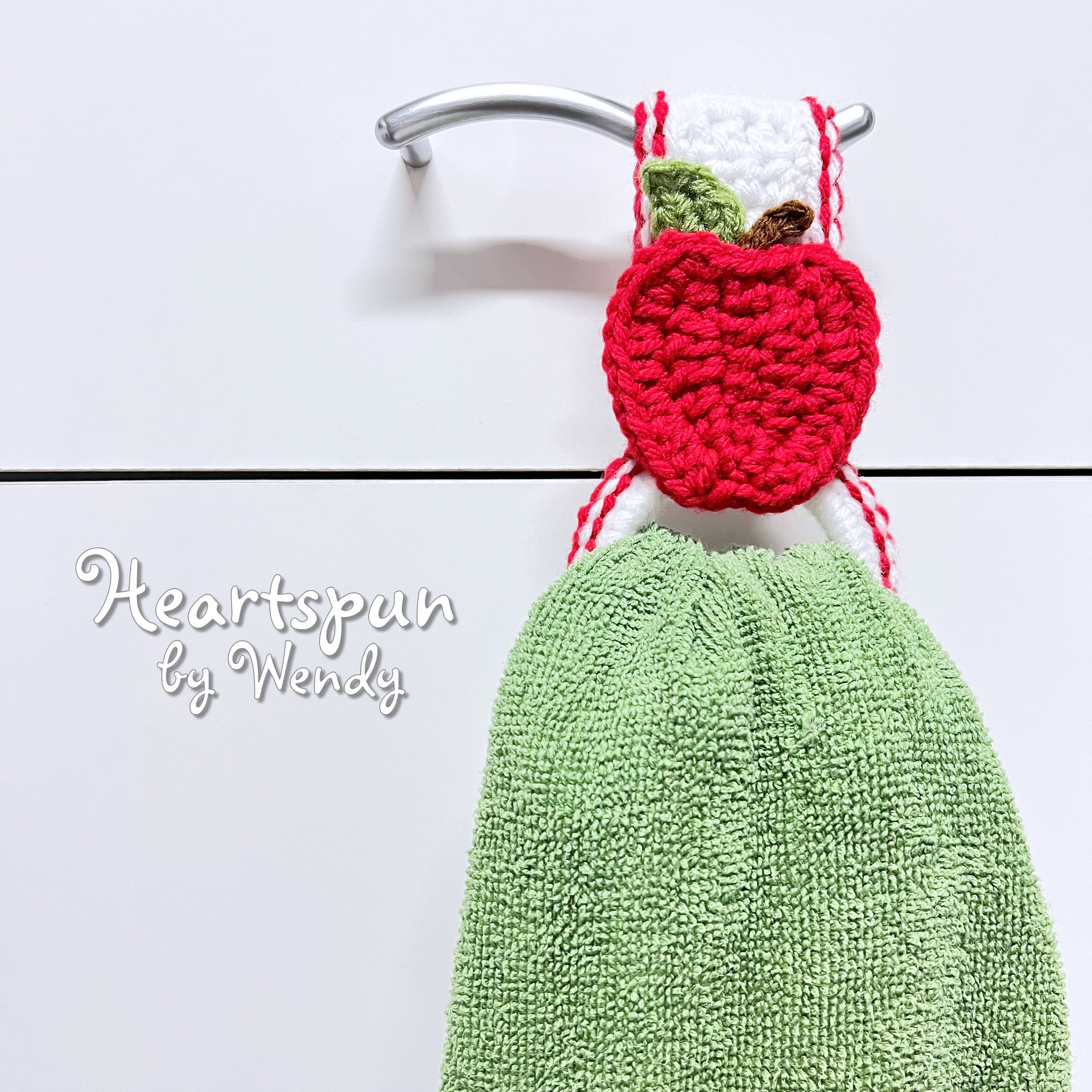Apple Towel Holder Ring With Fold-over or Knob-hole Strap, Unique ...
