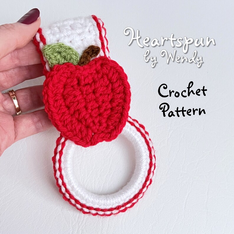 CROCHET PATTERN for You to Make an Apple Towel Holder Ring With Fold ...