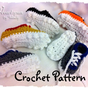 CROCHET PATTERN to Make These Baby Sports Cleats Lace up Shoes in 5 ...
