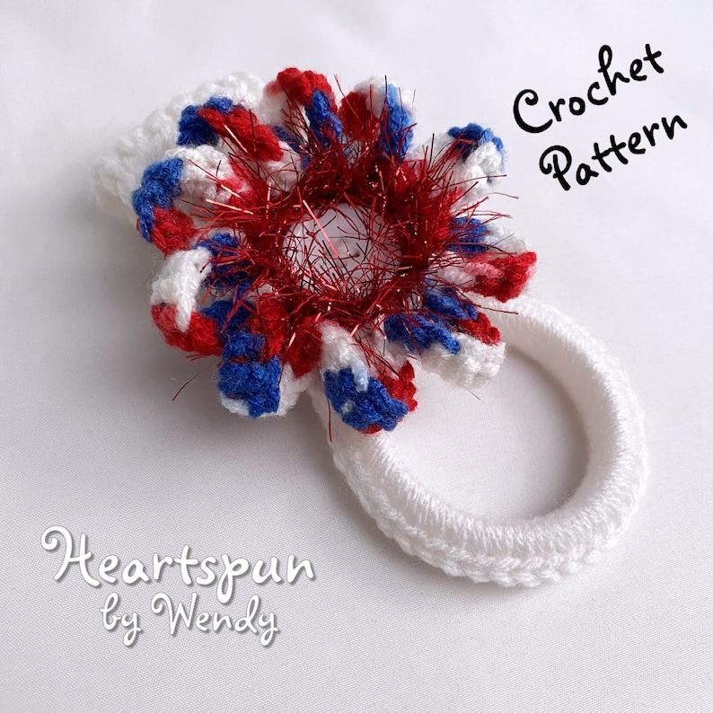 CROCHET PATTERN for You to Make a Patriotic Fireworks Towel Ring With ...