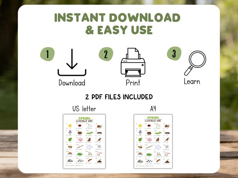Spring Scavenger Hunt for Kids, Printable Outdoor Nature Hunt ...
