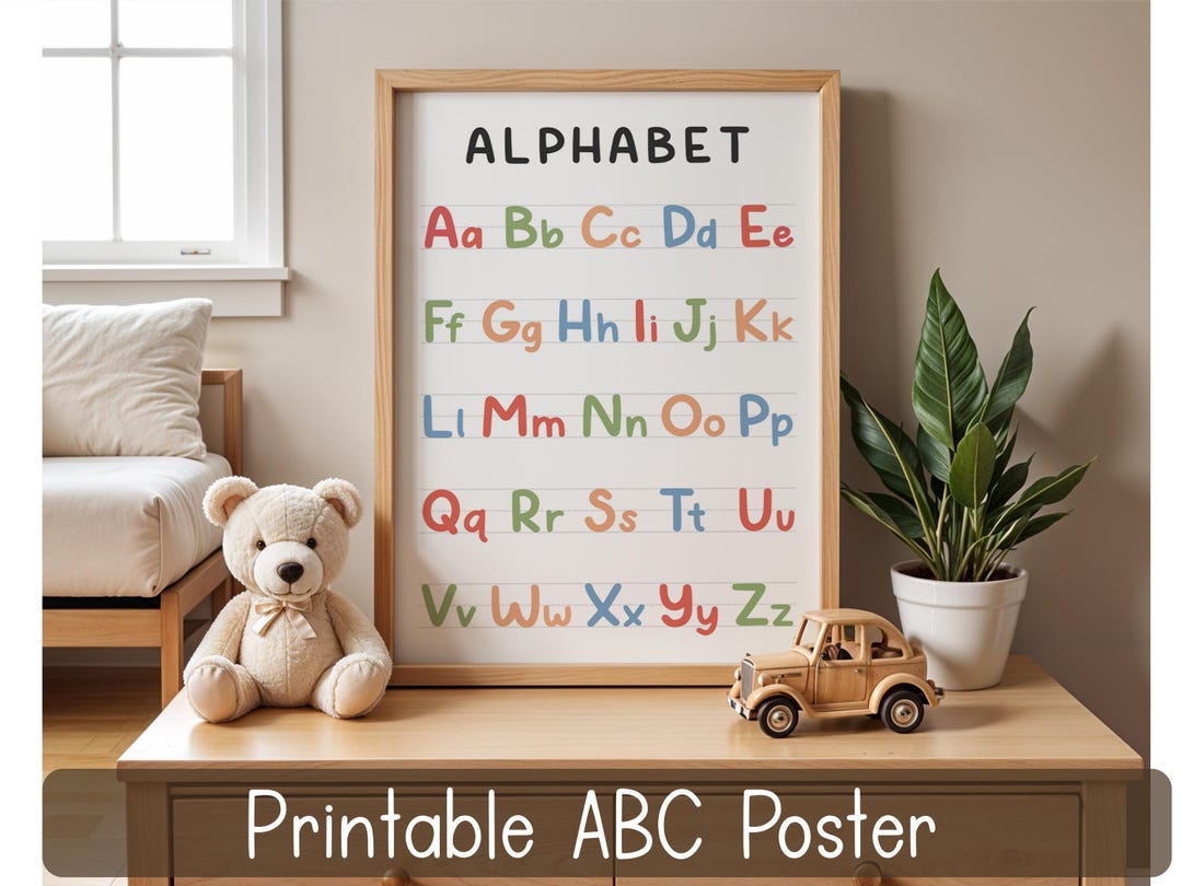 Alphabet Poster Printable, ABC Poster for Kids, Preschool Curriculum ...