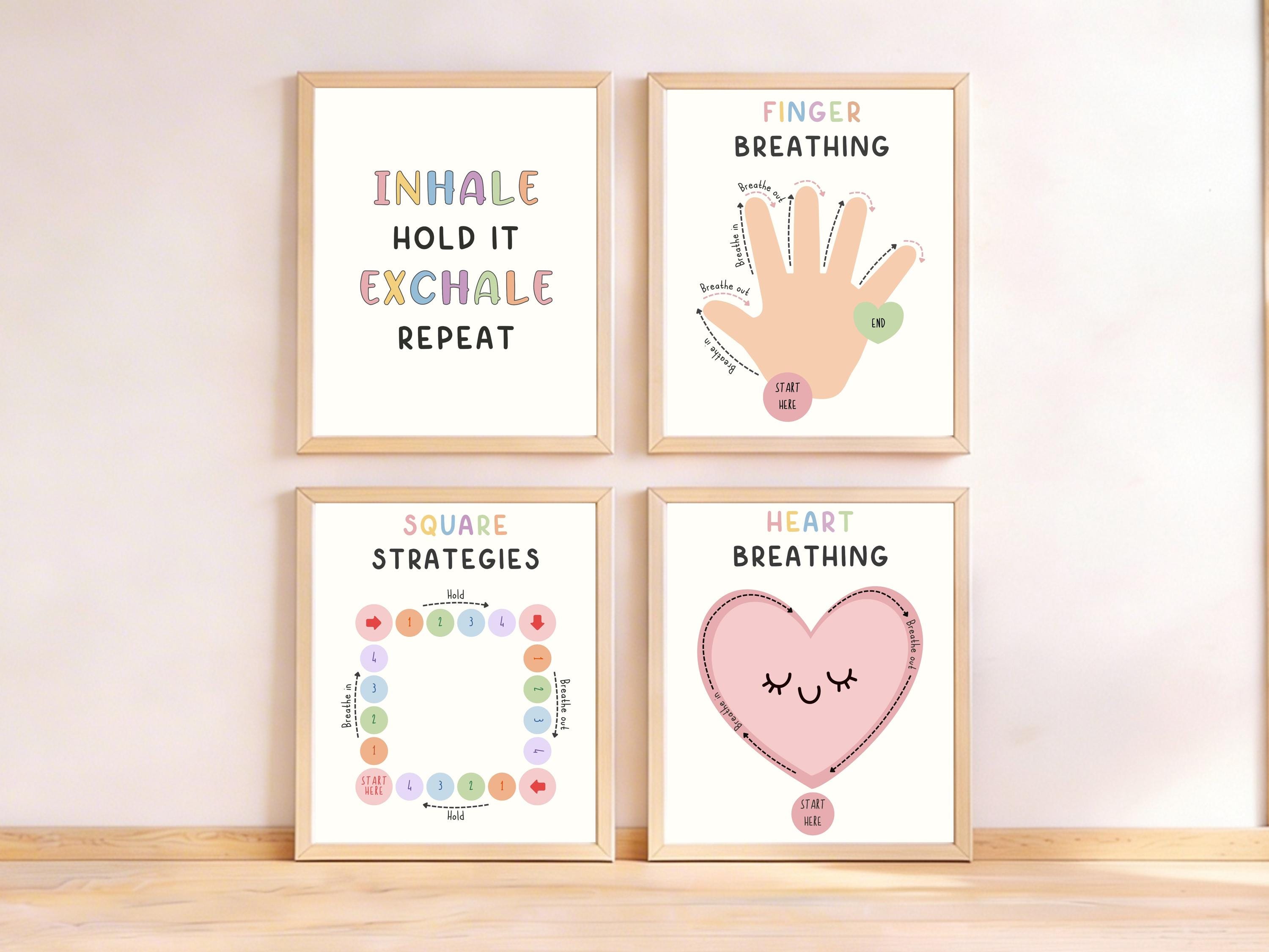 Mindfulness Breathing Posters for Kids, Calm Down Corner Printables ...