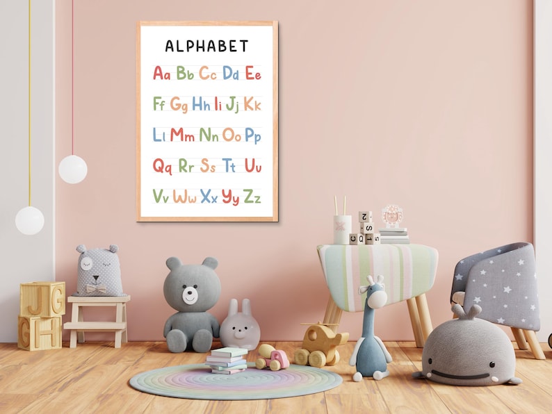 Alphabet Printable Poster, ABC & Numbers 1-10 Chart, Preschool Toddler ...