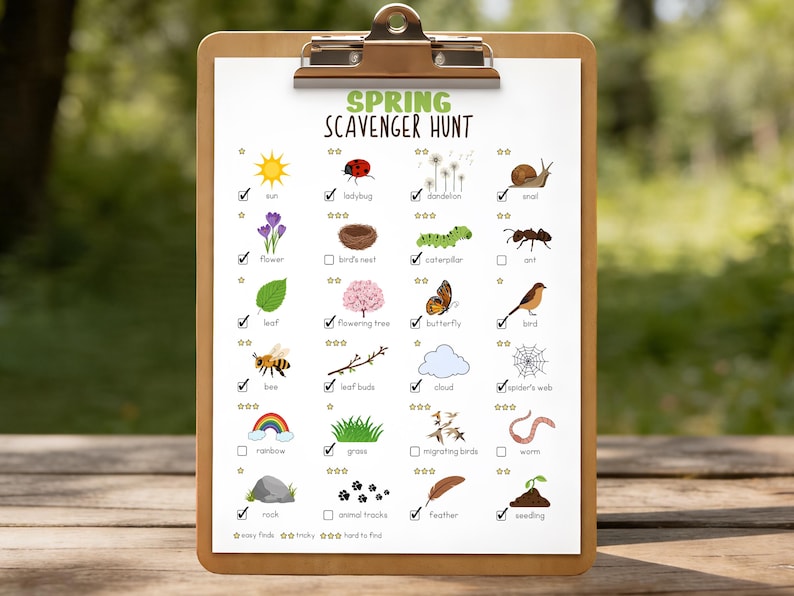 Spring Scavenger Hunt for Kids, Printable Outdoor Nature Hunt ...