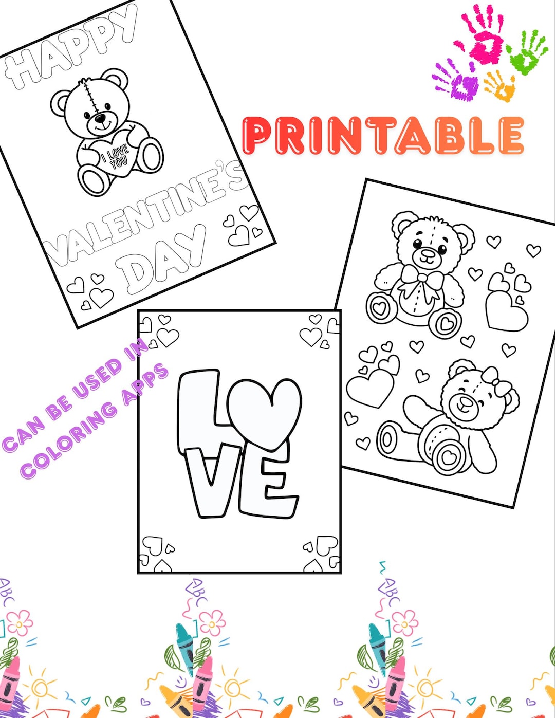 Valentine Coloring Pages, Valentines Day Coloring Sheets, Printable ...