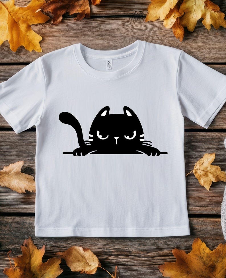 Peeking Cat SVG Bundle | Black Cat Silhouette, Cute Kitten Face, Pocket ...