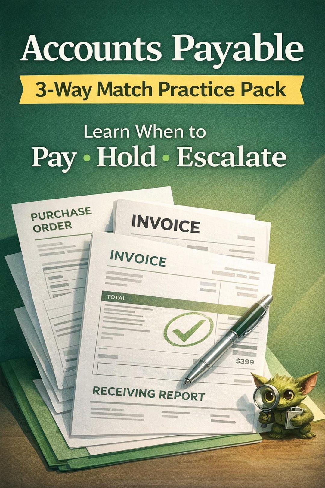 Accounts Payable 3-way Match Practice Pack | AP Invoice Review Training ...