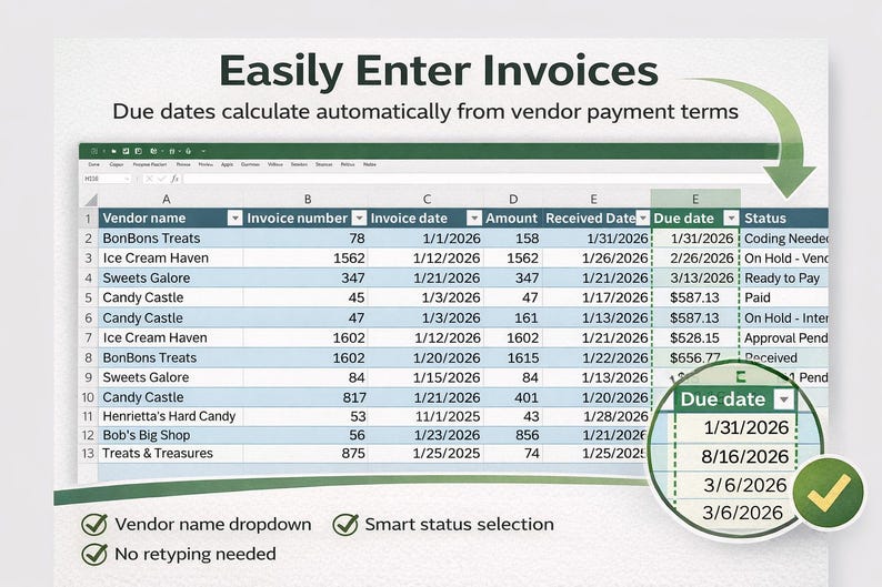 Accounts Payable Tracker Excel | Invoice Log, Aging, Approval & Pay Run ...