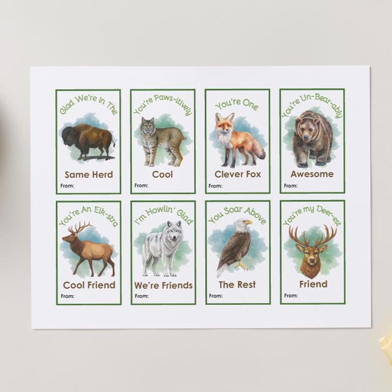 Kid Nature Valentines - Etsy UK