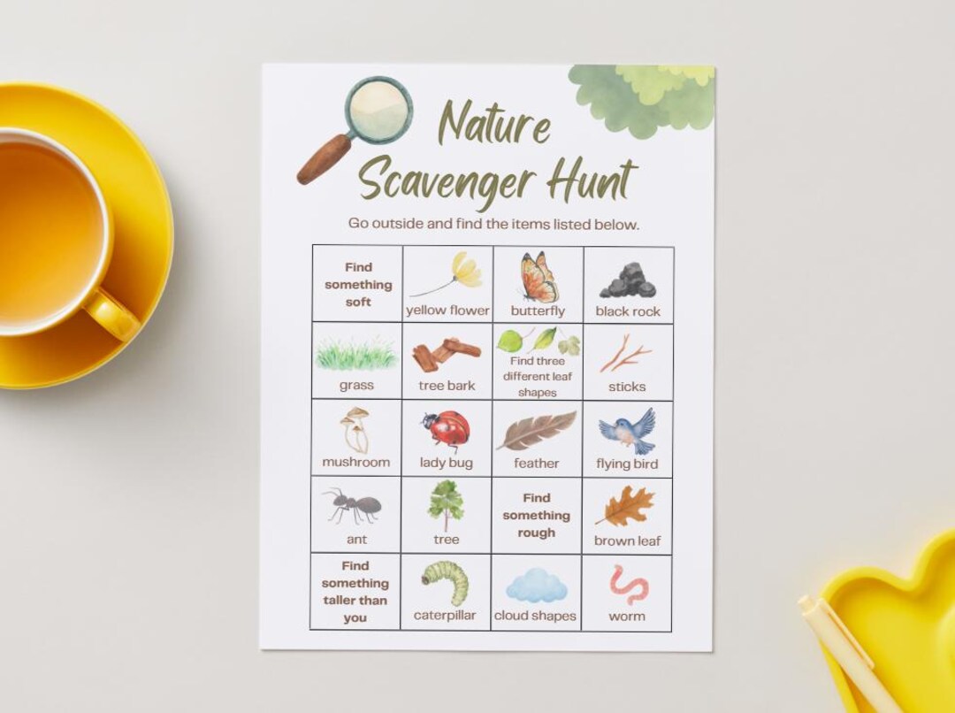 Nature Scavenger Hunt Printable | Outdoor Activity for Kids | Nature ...