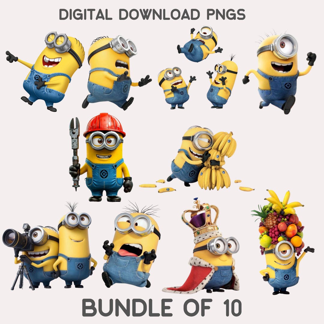 Minions PNG Bundle, Despicable Me SVG Clipart (digital Download) - Etsy