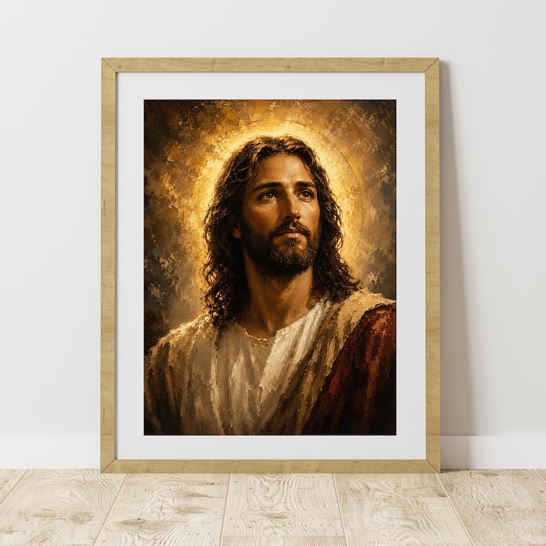 Jesus Christ Wall Art, Radiant Halo Portrait, Religious Home Decor ...