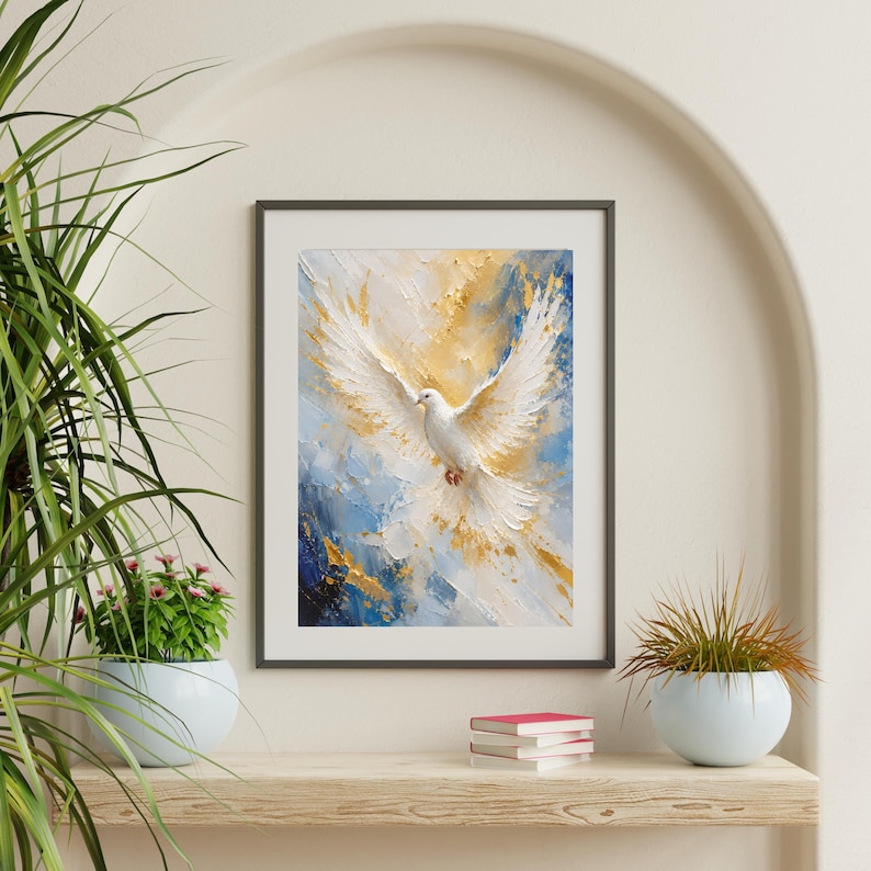 Holy Spirit Dove Wall Art, Christian Painting, Religious Faith Decor ...
