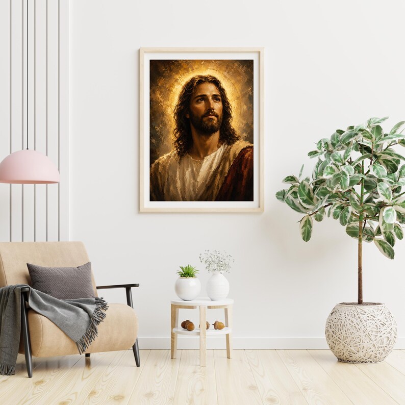 Jesus Christ Wall Art, Radiant Halo Portrait, Religious Home Decor ...