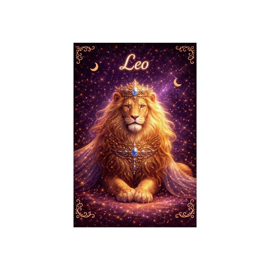 Leo Zodiac Wall Art Print Celestial Astrology Poster Star Sign Artwork ...