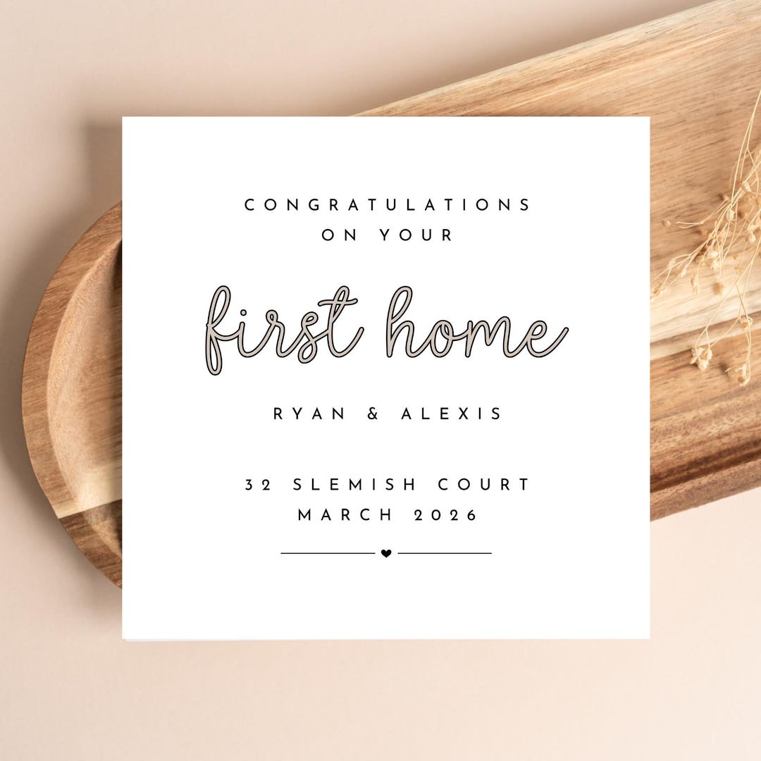 Personalised First Home Card, Housewarming Card, Moving Day ...