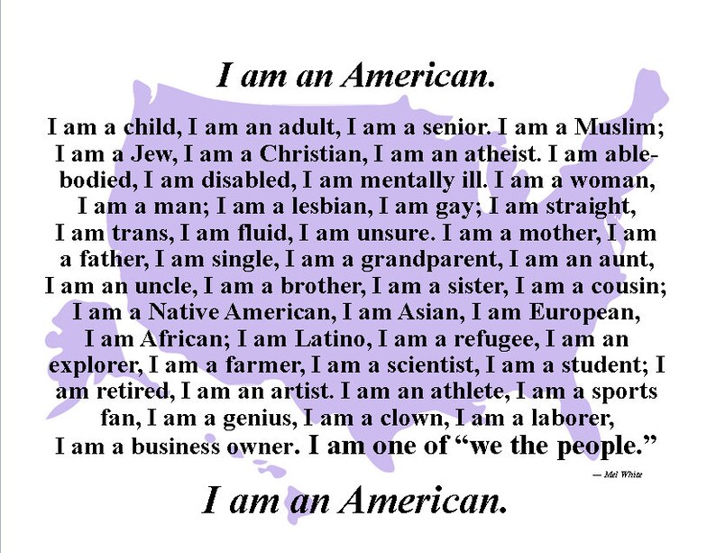 I Am an American Postcard: DIY Printable (digital Download) - Etsy