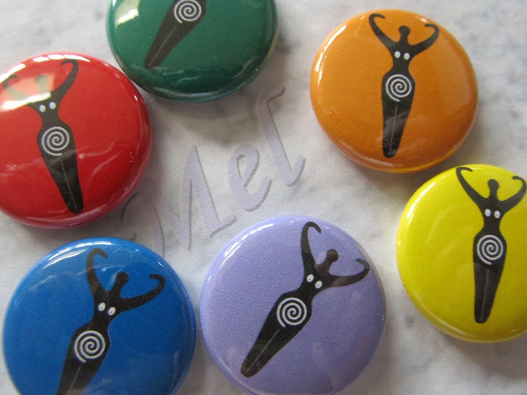 Goddess Magnets or Pins: Rainbow Colors, Set of 6 - Etsy