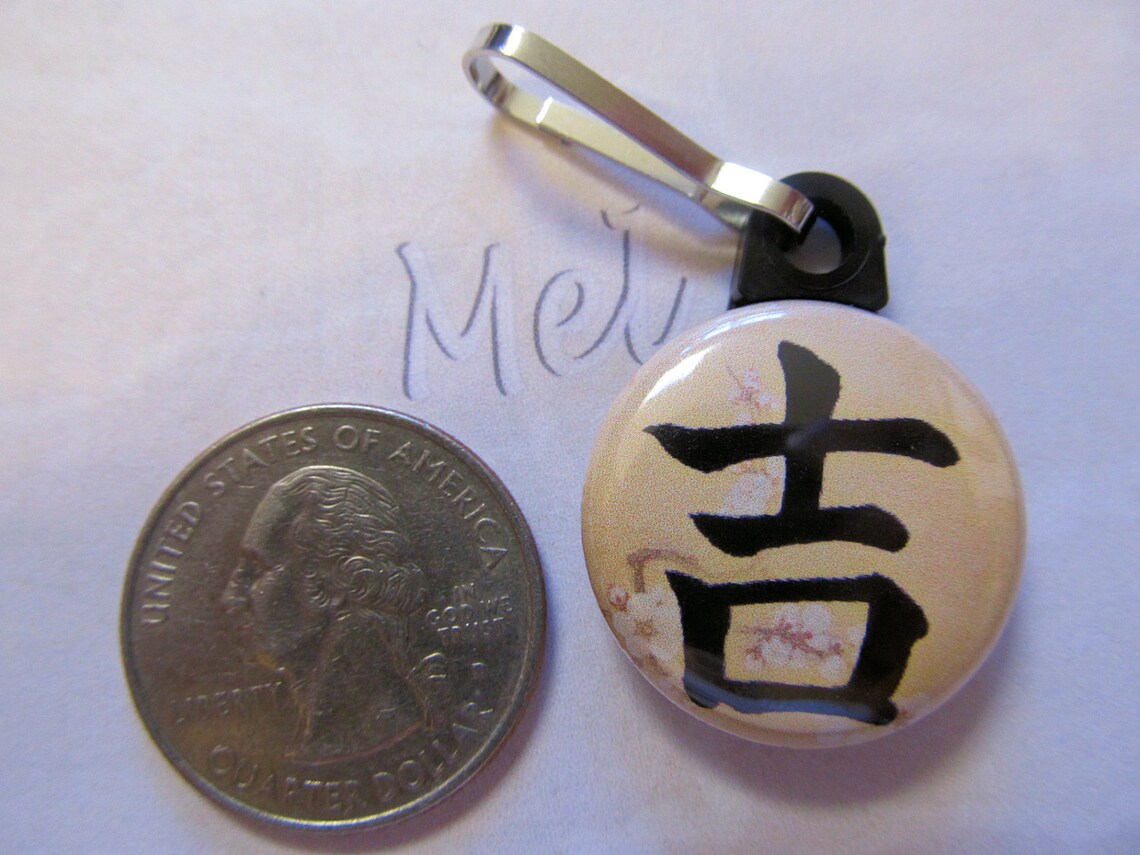 Good Luck Bag Tag Zipper Pull Purse Charm 1 Inch Button Product ...