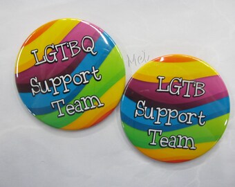 Rainbow Pin Magnet or Pocket Mirror Diversity Pride Button - Etsy