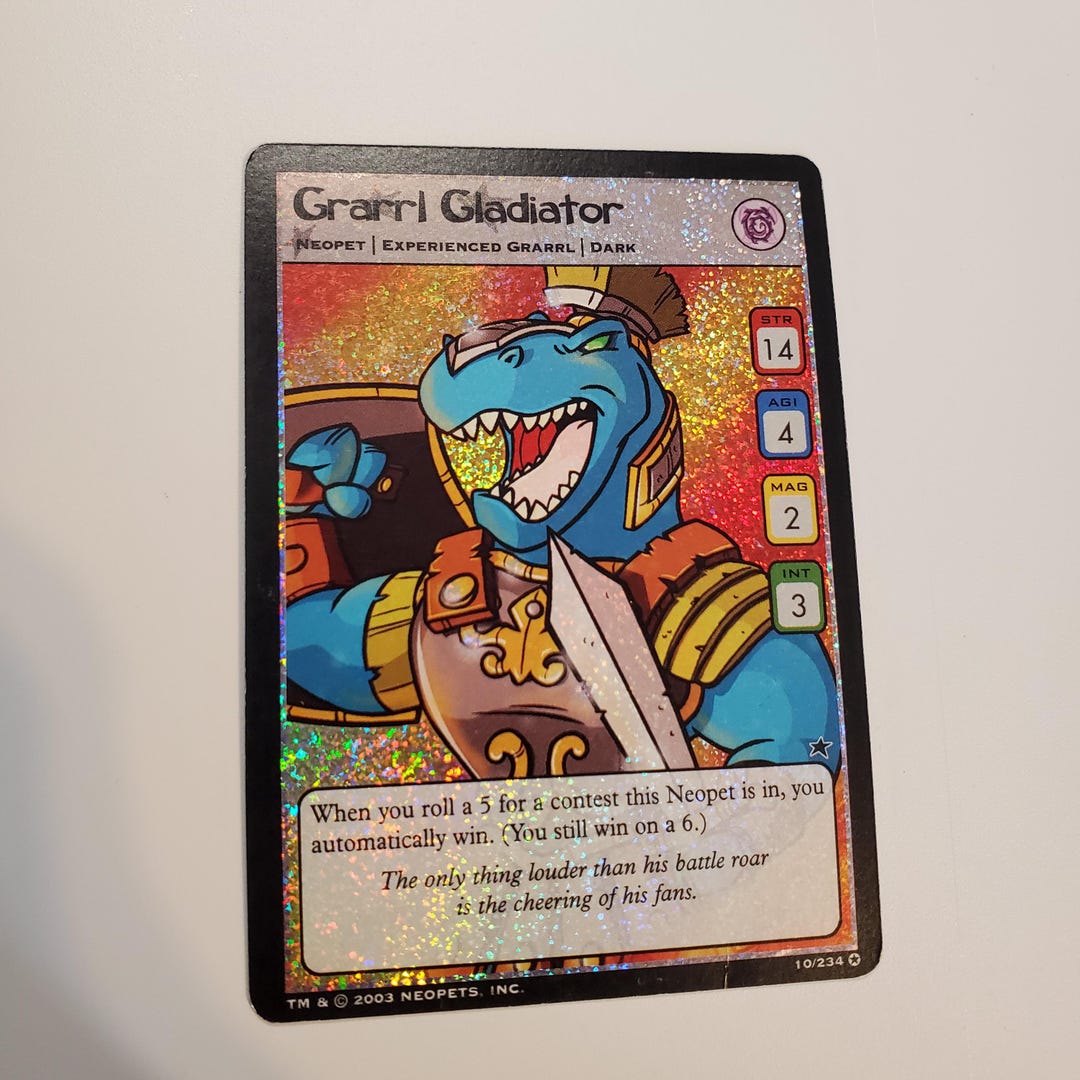 Grarrl Gladiator Neopets TCG Holo Foil Base Set 10/234 Vintage NM VHTF ...