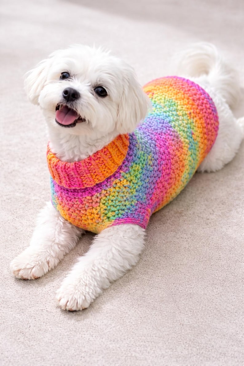 Dog Crochet Sweater Pattern Unisex Easy Step-by-step in Small, Medium ...