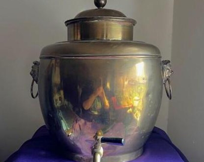 Brass Beverage Dispenser With Lion Head Handles -- 9812-SBR - Etsy