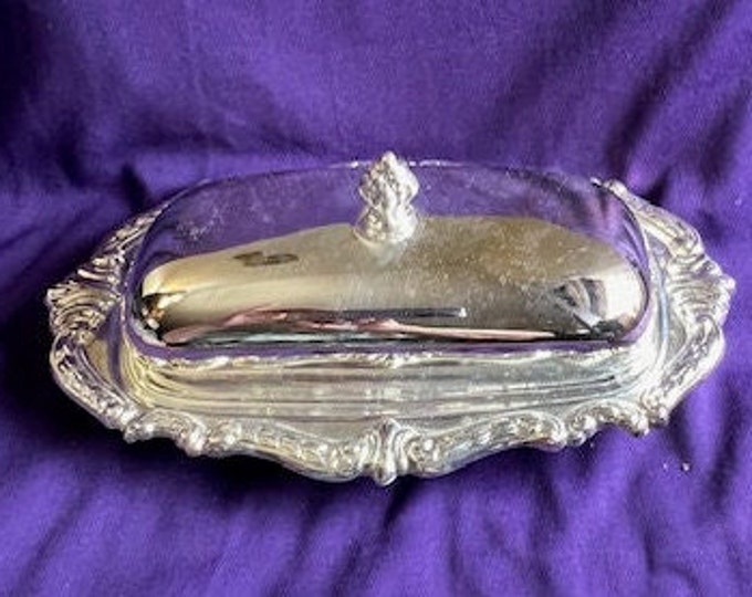 Butter Dish, Silverplate, With Glass Liner -- 9368-8C - Etsy
