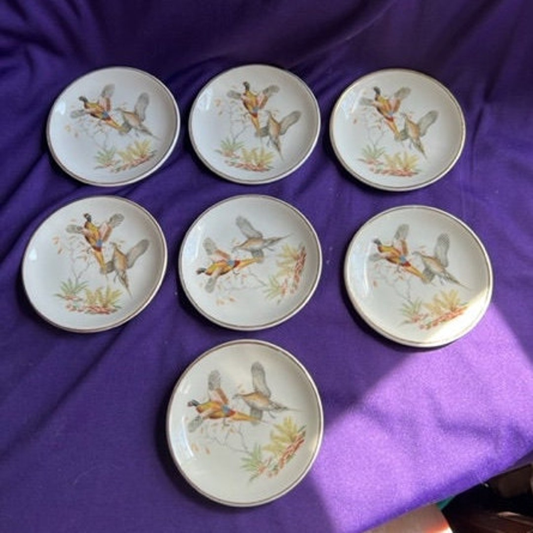7 Tiny Plates With Pheasants -- 7131-4C - Etsy