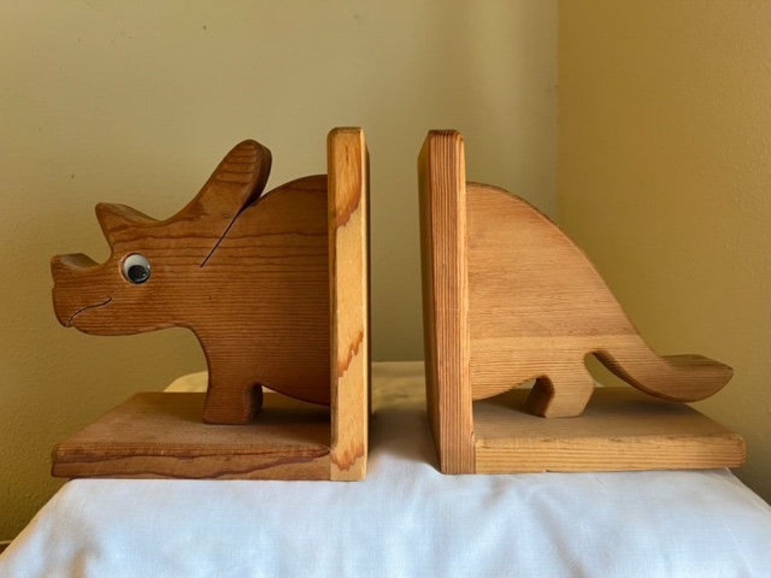 Wood Dinosaur Bookends -- 8693-9D - Etsy