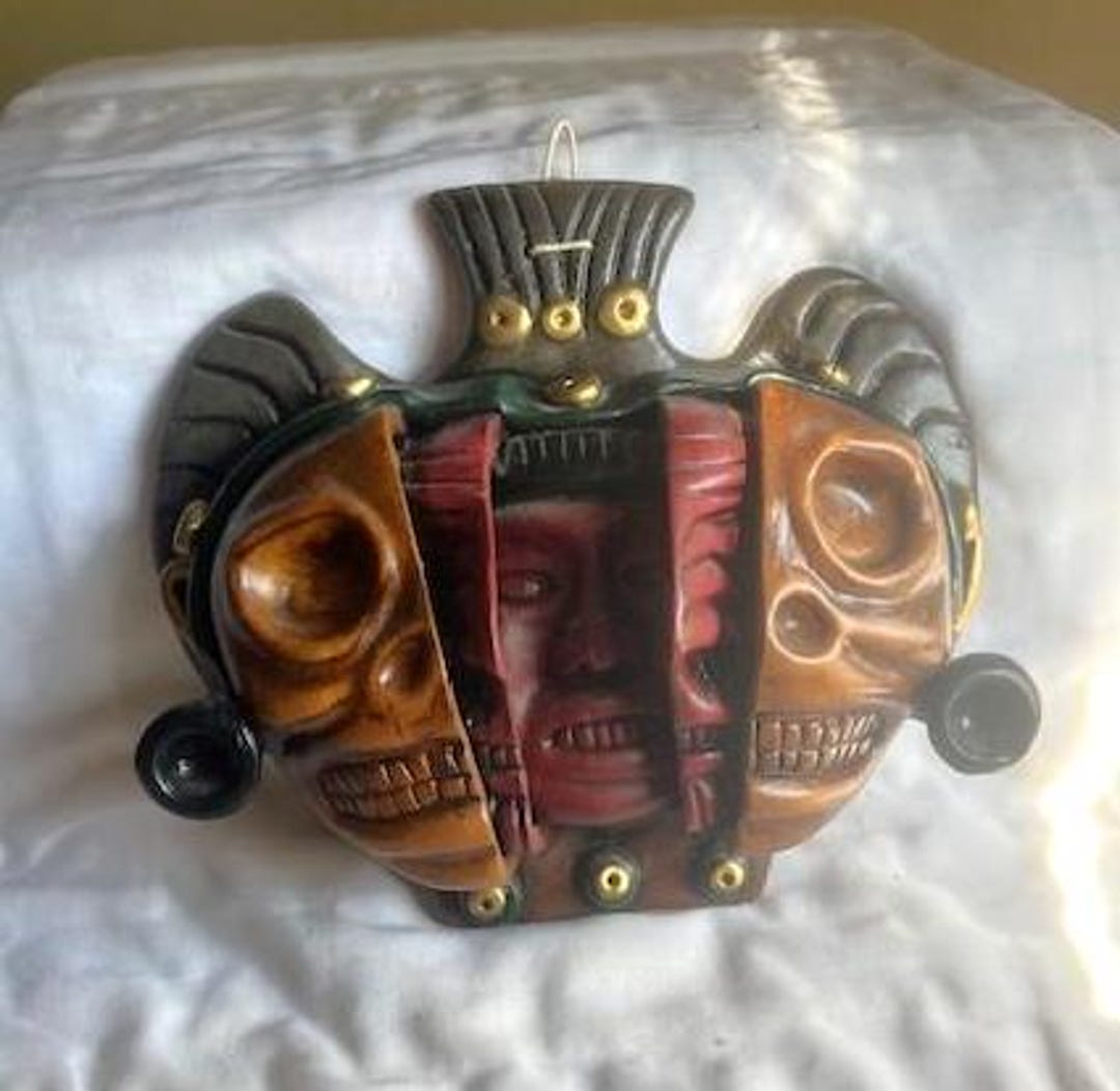 Mayan Death & Rebirth Mask, Ceramic or Pottery 9615-GBR - Etsy