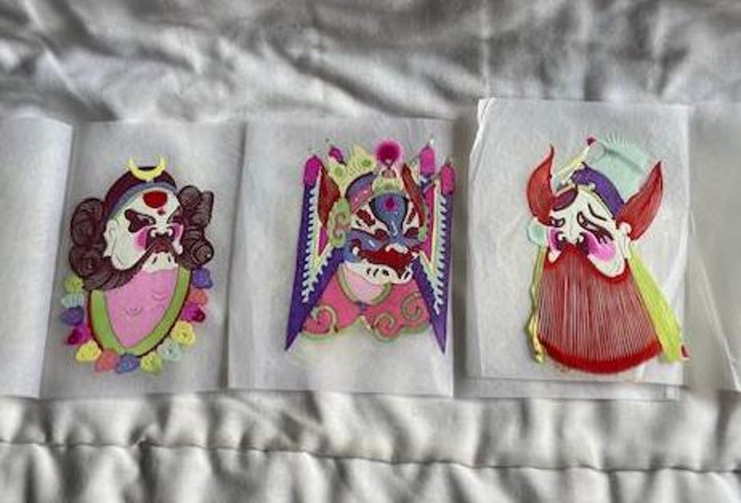 6 Korean Paper Cut-outs of Masks, Vintage -- 9417-GBD - Etsy